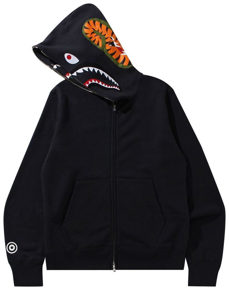 Buy BAPE Double Side Shark Full Zip Hoodie 'Black' - 1H80 115 011 BLACK | GOAT
