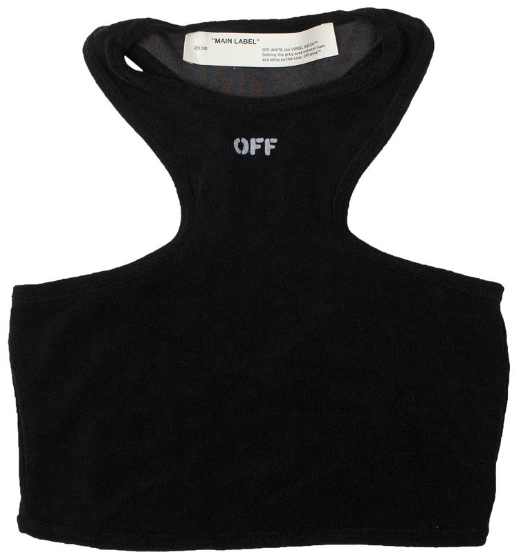 Buy Off-White Racer Back Logo Tank Top 'Black' - OWAD086E19E670911001 ...
