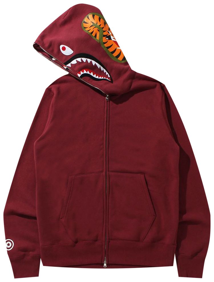 Buy BAPE Double Side Shark Full Zip Hoodie 'Burgundy' - 1H80 115 011 BURGUNDY | GOAT