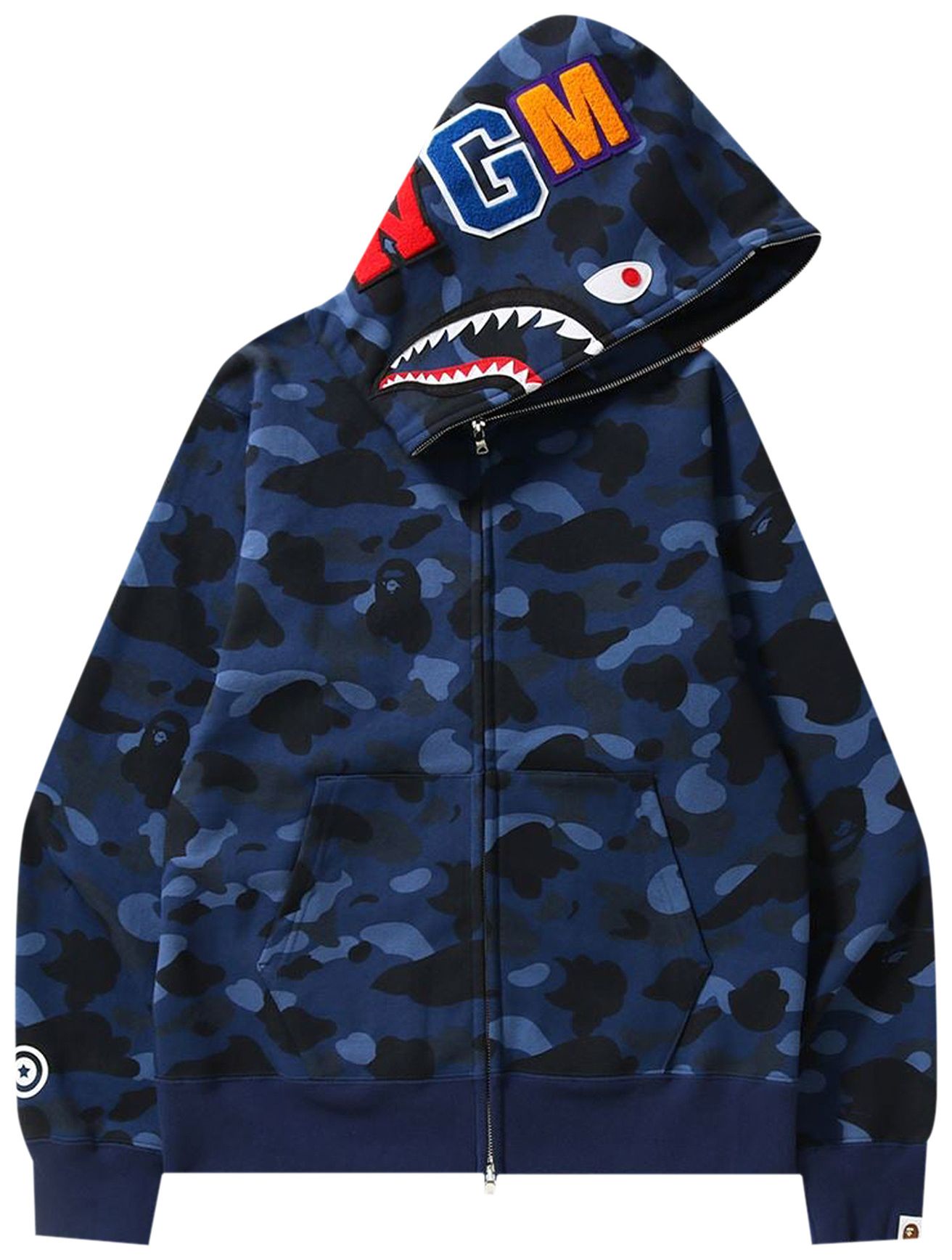 Buy BAPE Color Camo Shark Full Zip Hoodie 'Navy' - 1H70 115 008 NAVY | GOAT