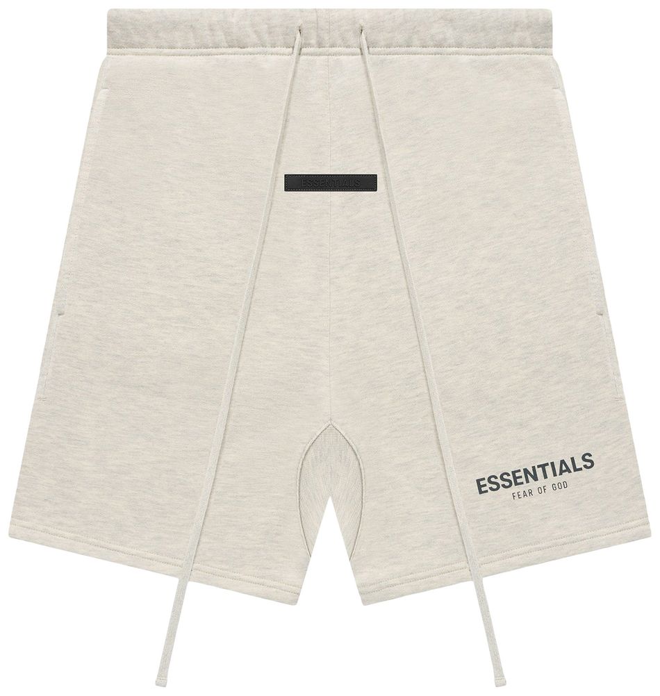 Buy Fear of God Essentials Sweatshort 'Light Heather Oatmeal ...