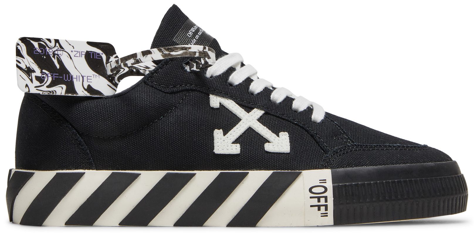 Buy Off-White Vulc Low 'Black White' - OMIA085E20FAB001 1001 | GOAT