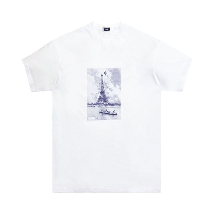 Buy Kith Floral Navy Eiffel Tee 'White' - KH030133 101 | GOAT CA