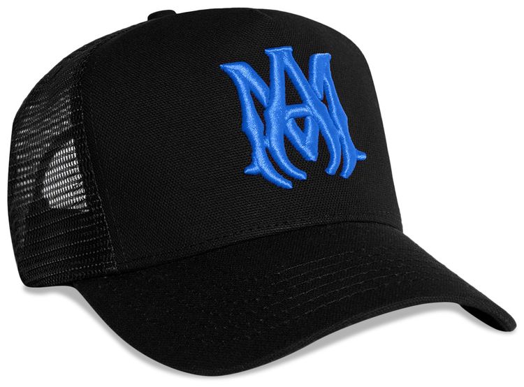 Buy Amiri Ma Logo Trucker Hat 'Black/Blue' - PS22MAH005 013 BLAC | GOAT