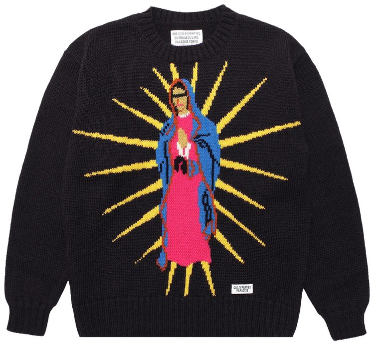 Buy Wacko Maria Crew Neck Sweater (Type-1) 'Black' - 21FW WMK KN19 BLAC ...