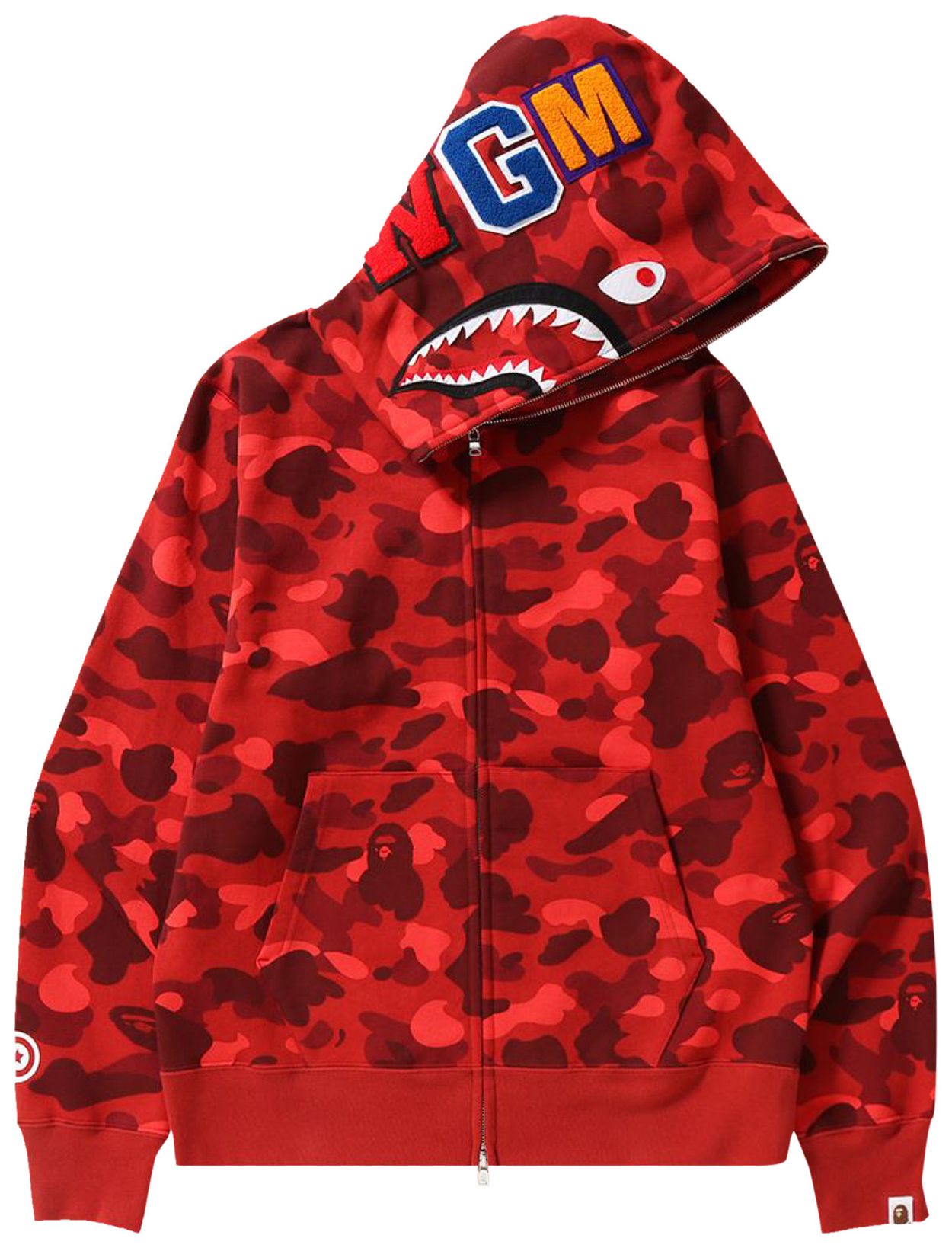 Buy BAPE Color Camo Shark Full Zip Hoodie 'Red' - 1H70 115 008 RED | GOAT