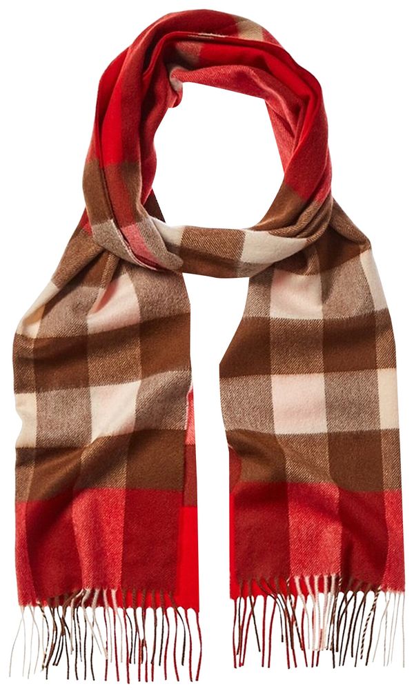 Buy Burberry Mega Check Cashmere Scarf 'Bright Red' - 8022348 | GOAT