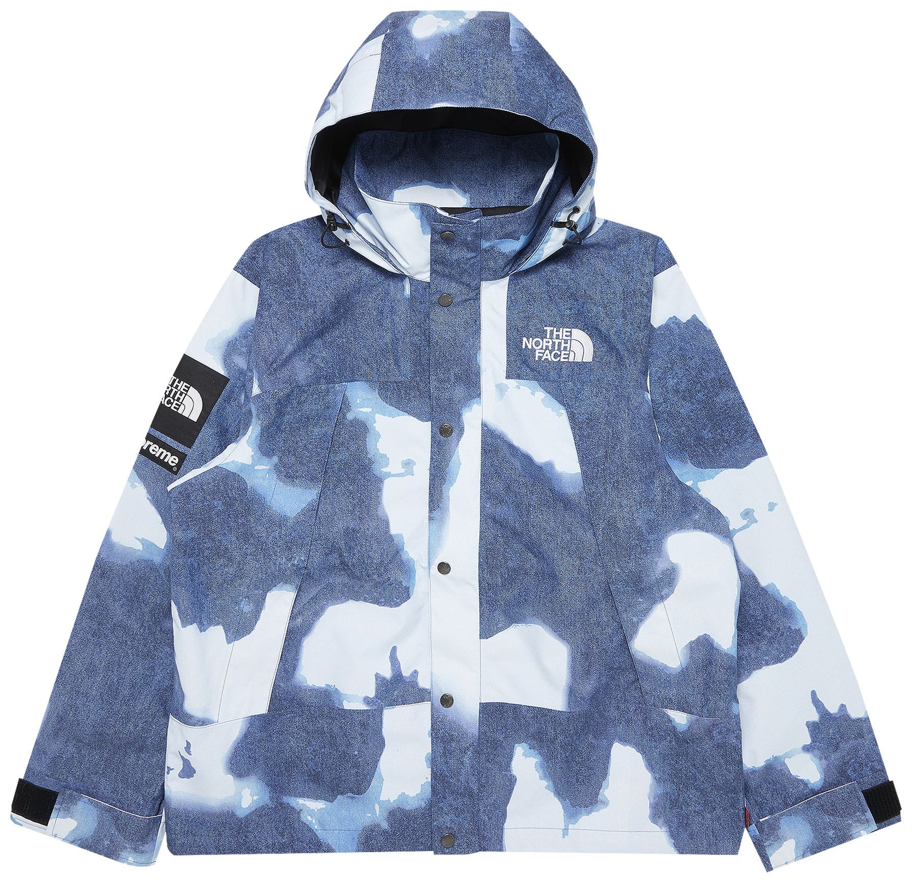 Buy Supreme x The North Face Bleached Denim Print Mountain Jacket ...