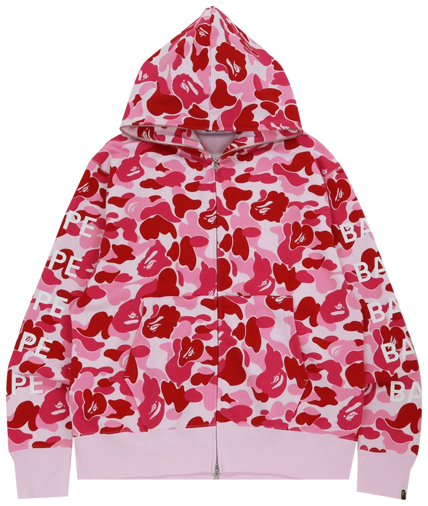 Buy Bape Big Abc Camo Relaxed Fit Full Zip Hoodie Pink 1h80 115 014 Pink Goat