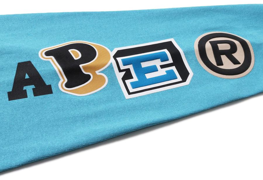 Buy BAPE Multi Fonts Relaxed Fit Heavy Weight Long-Sleeve 'Sax' - 1I30 ...