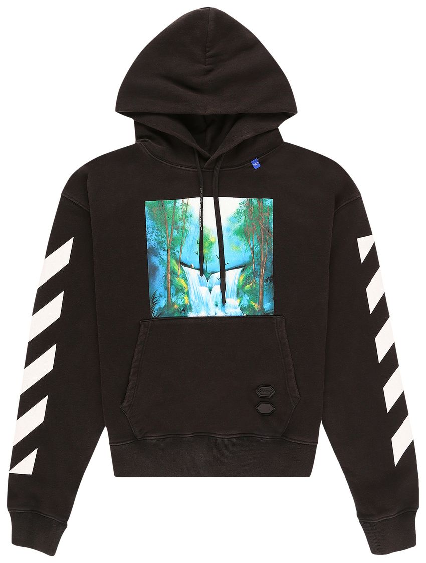 Buy Off-White Diag Waterfall Over Hoodie 'Black / Multicolor ...