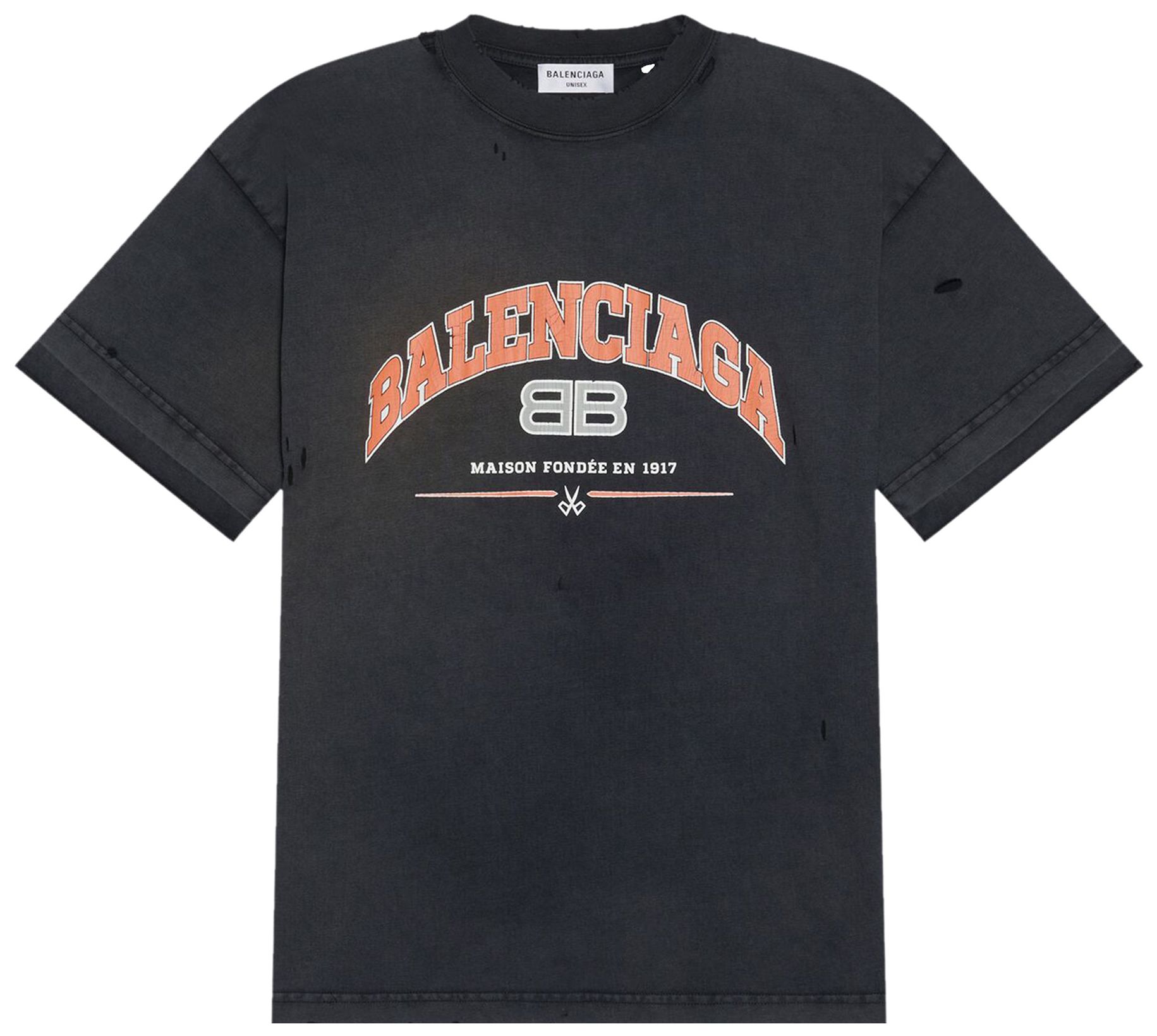 Buy Balenciaga Medium Fit T Shirt Black Orange White 612966 Tlvj1