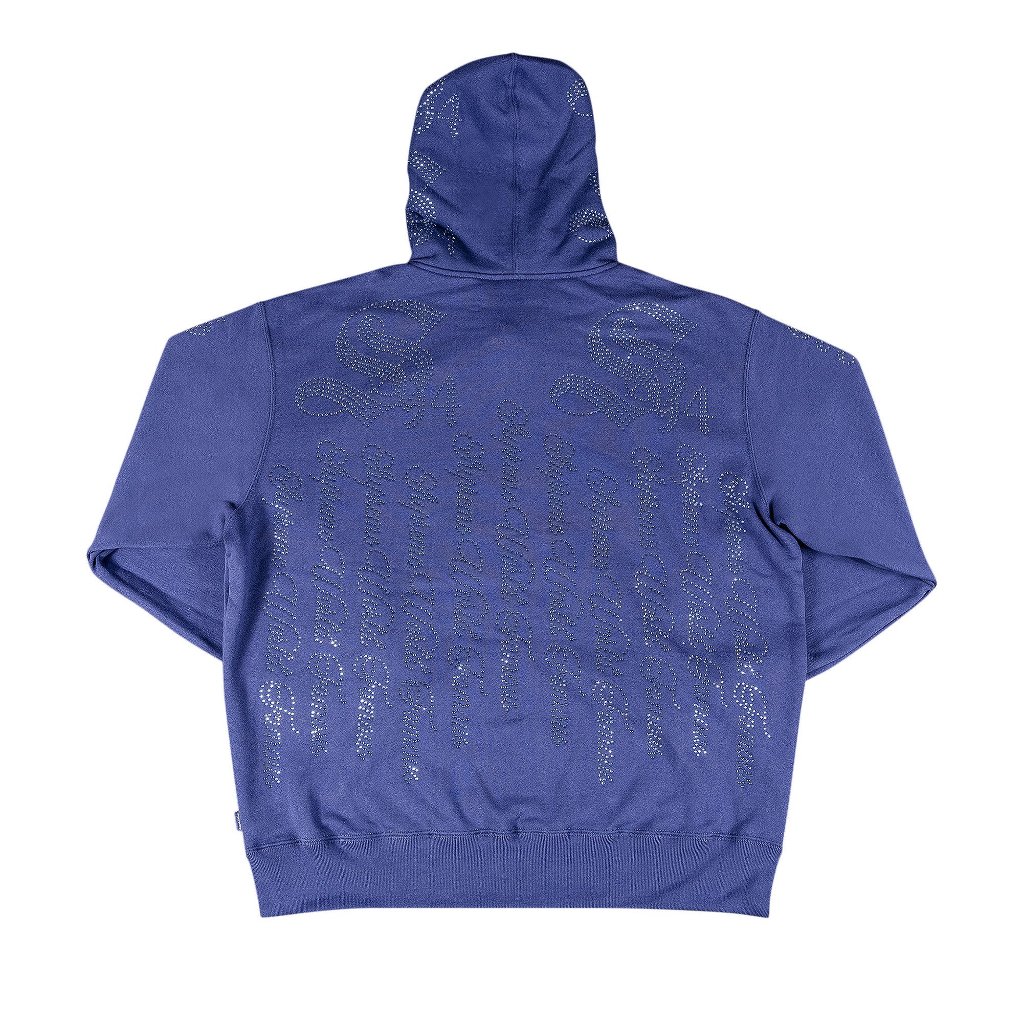 Buy Supreme Rhinestone Zip Up Hooded Sweatshirt 'Washed Navy Buy Supreme Rhinestone Zip Up Hooded Sweatshirt 'Washed Navy