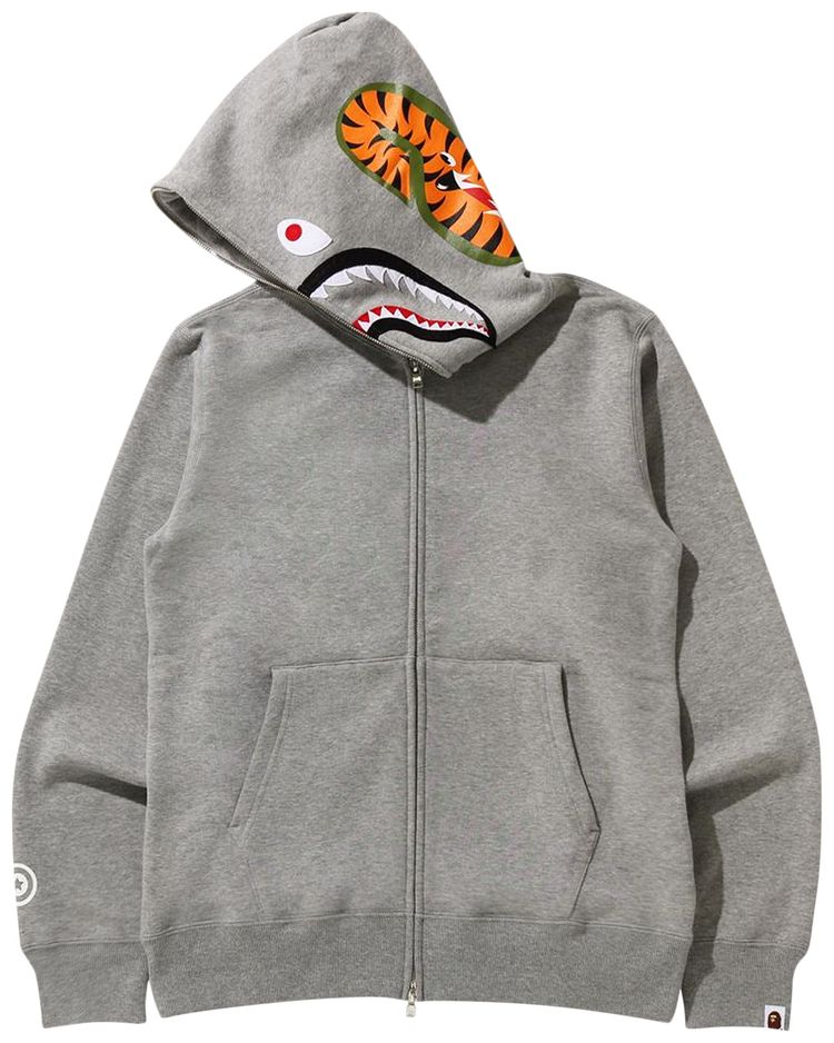Buy BAPE Shark Full Zip Hoodie 'Grey' - 1H20 115 010 GREY | GOAT