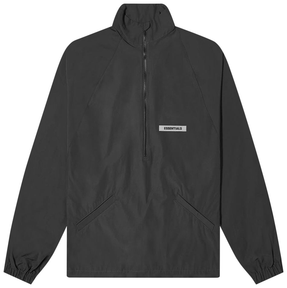 Buy Fear of God Essentials Half Zip Track Top 'Black' - 202HO202020F | GOAT