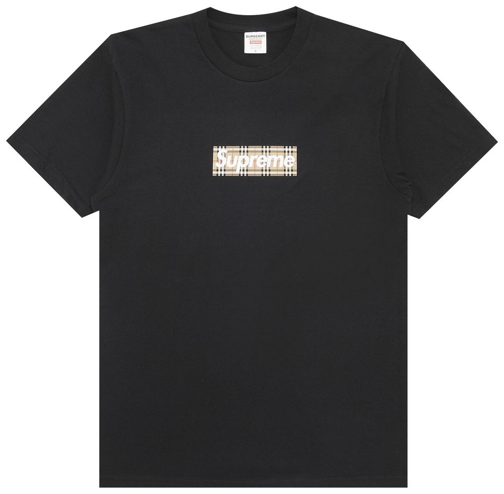 Buy Supreme x Burberry Box Logo Tee 'Black' - SS22T1 BLACK | GOAT