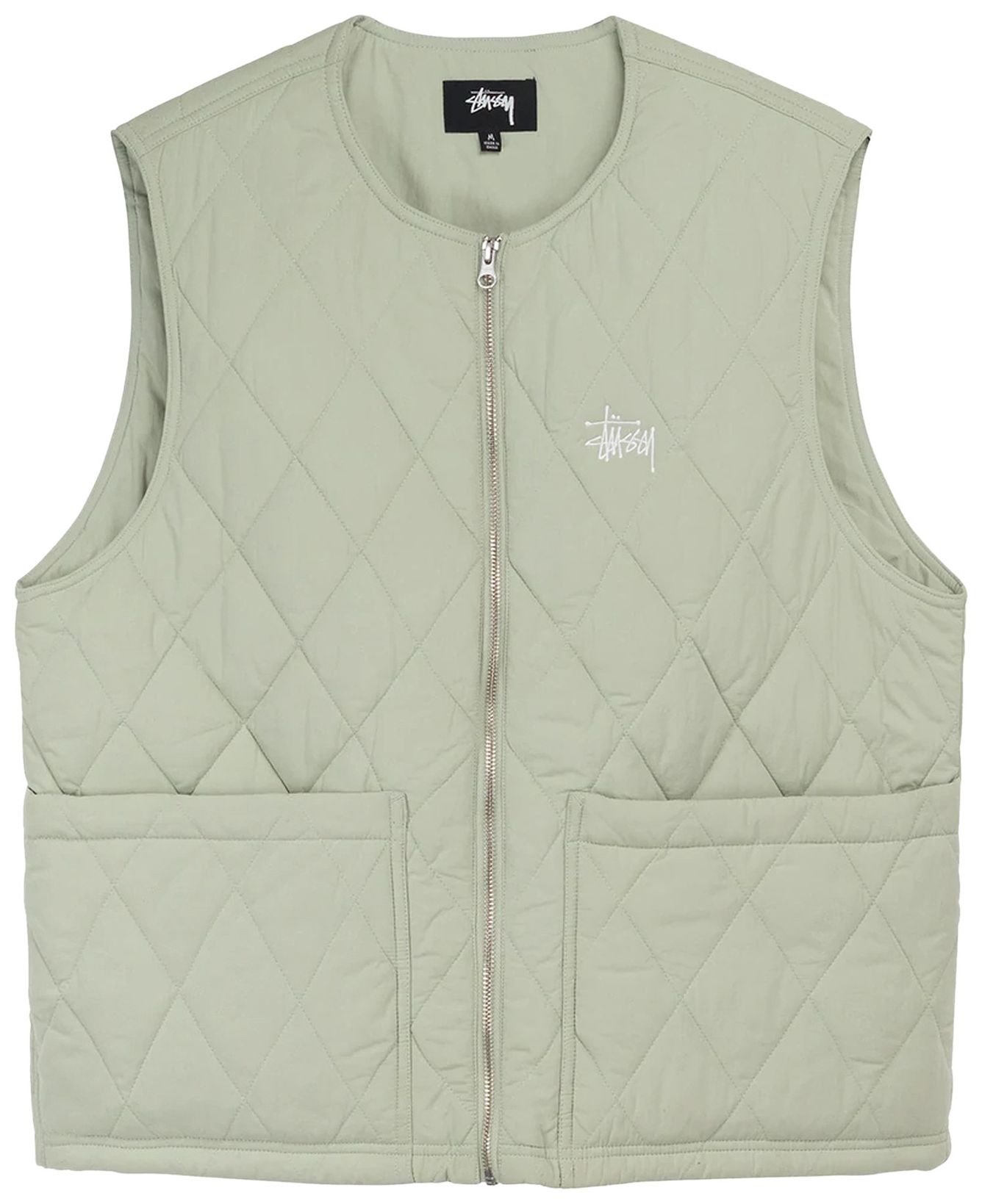 Buy Stussy Diamond Quilted Vest 'Sage' - 115637 SAGE | GOAT