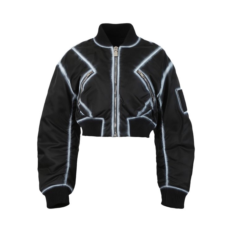 Buy Givenchy x Chito Spray Paint Cropped Bomber Jacket 'Black/White ...