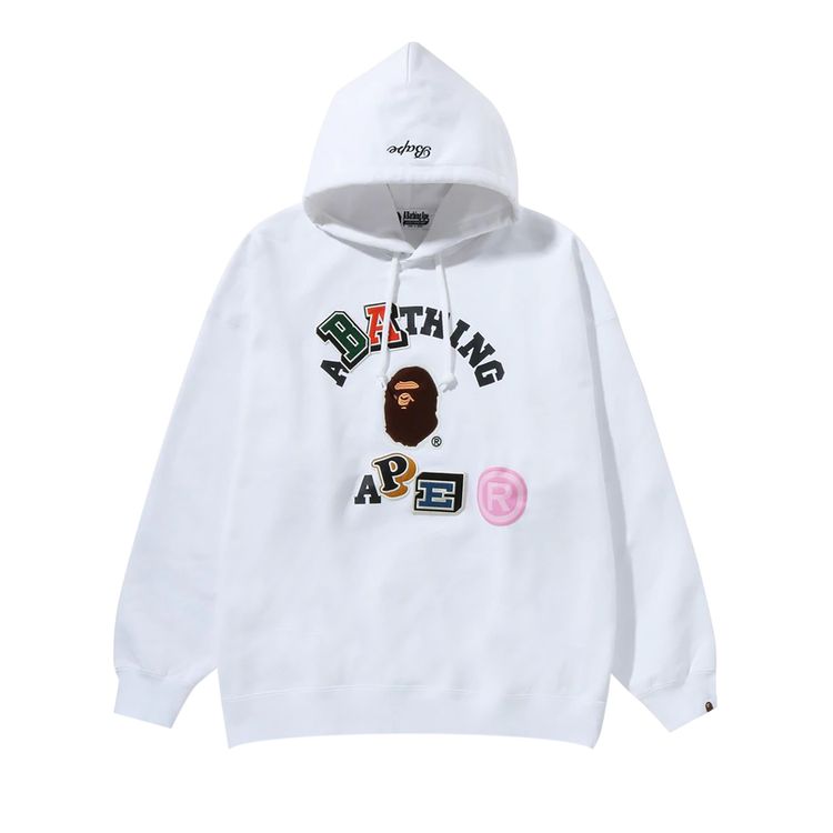 Buy BAPE Multi Fonts College Oversized Pullover 'White' - 1I30 214 003 ...