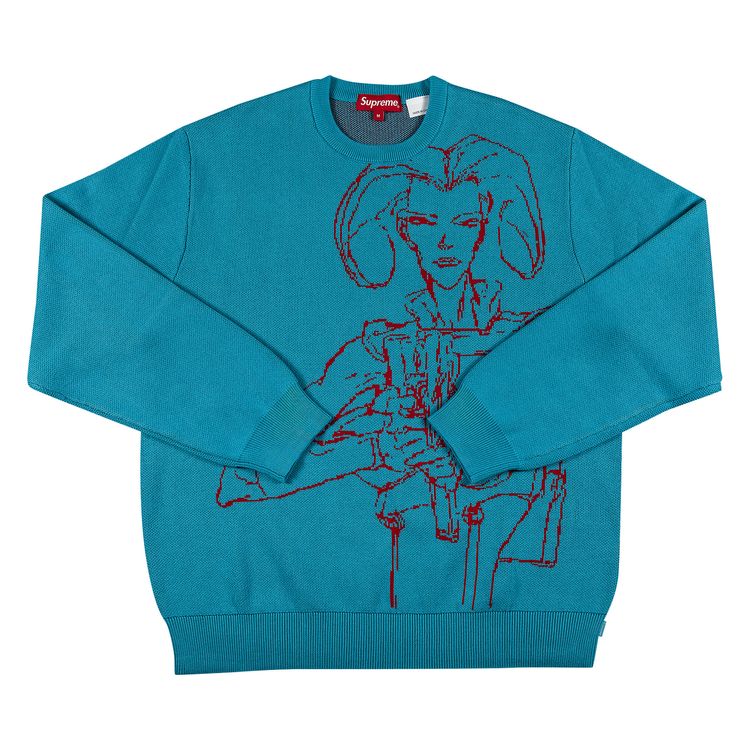 Buy Supreme Aeon Flux Sweater 'Cyan' - SS22SK5 CYAN | GOAT