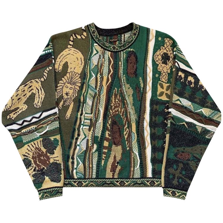 Buy Kapital 7G Knit Rasta Gaudy Crew Sweater 'Green' - K1902KN815 GREE ...
