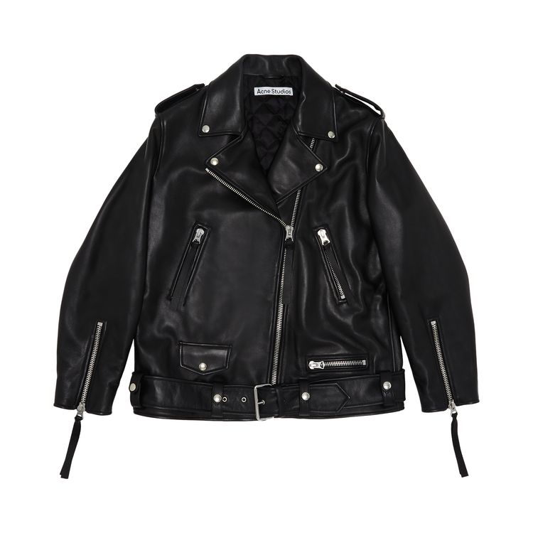 Buy Acne Studios Oversized Biker Jacket 'Black' - A70070 GOAT BLAC | GOAT