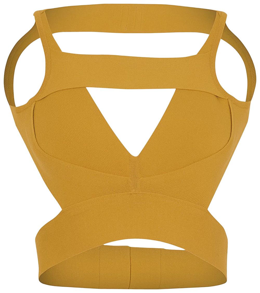 Buy Rick Owens Knit Top Sling Bra 'Mustard' - RO20S1695 MUST | GOAT