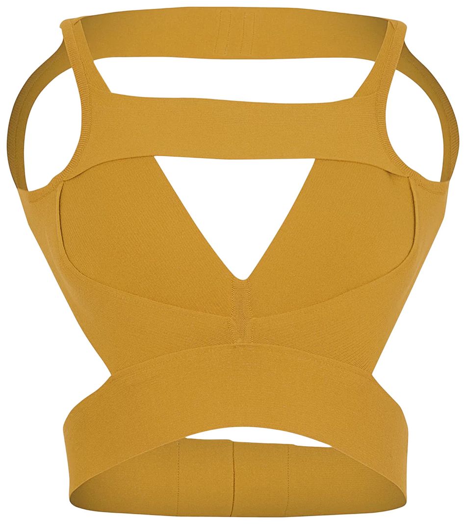 Buy Rick Owens Knit Top Sling Bra 'Mustard' - RO20S1695 MUST | GOAT
