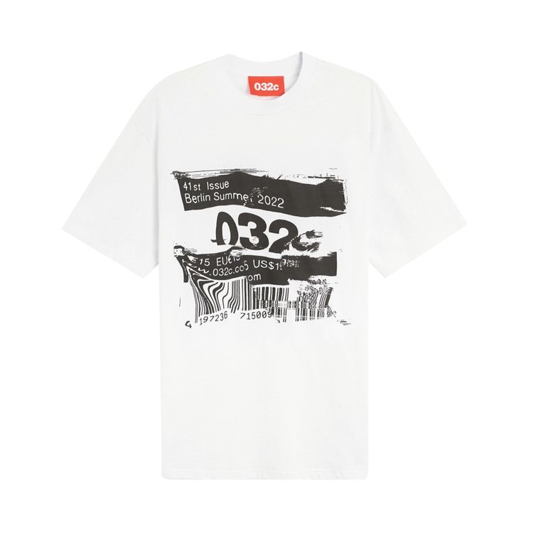 Buy 032C Barcode Glitch Tee 'White' - SS22 C 1014 M WHIT | GOAT