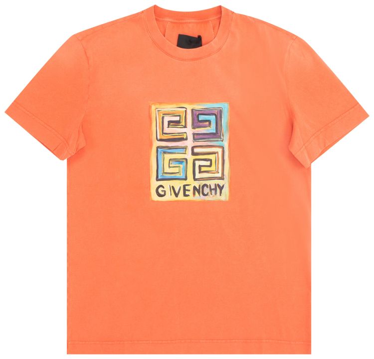 Buy Givenchy Slim Fit Print T-Shirt 'Bright Orange' - BM71B13Y6B 820 | GOAT