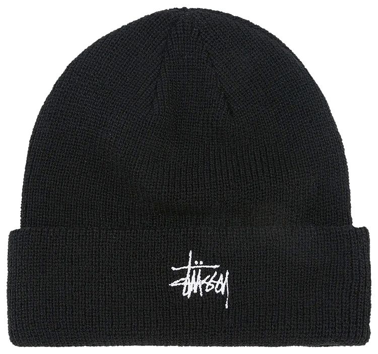 Buy Stussy Basic Cuff Beanie 'Black' - 1321149 BLAC | GOAT
