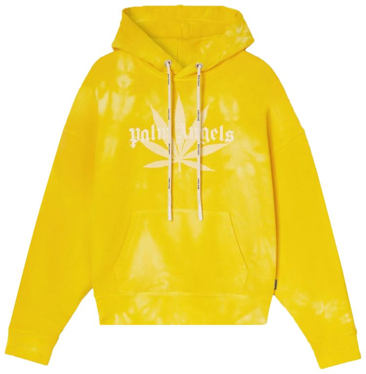 Buy Palm Angels Leaf Tie Dye Hoody 'Yellow' - PMBB058S22FLE0101818 | GOAT