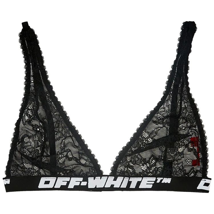 Buy Off-White Logo Lace Bra 'Black' - OWUA037C99FAB0011000 | GOAT