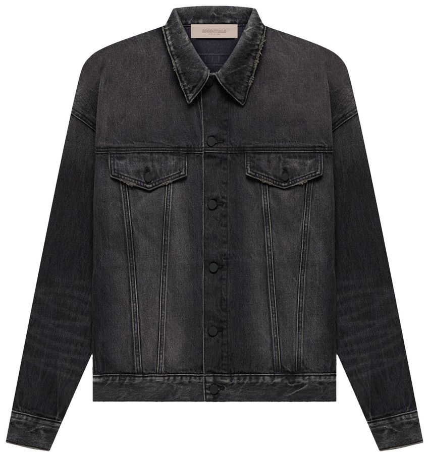 Buy Fear of God Essentials Denim Jacket 'Black' - 202BT212041F | GOAT