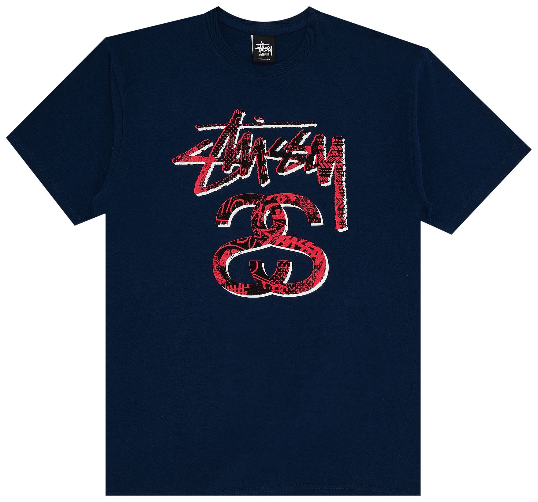 Buy Stussy Stock Collage Tee 'Navy' - 1902909 NAVY | GOAT