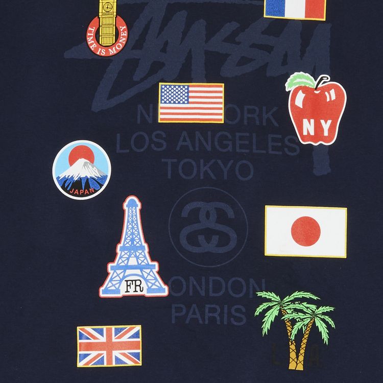 Buy Stussy World Tour Flags Tee 'Navy' - 1903693 NAVY | GOAT