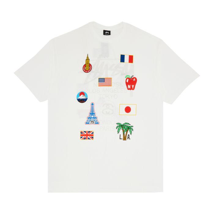 Buy Stussy World Tour Flags Tee 'White' - 1903693 WHIT | GOAT