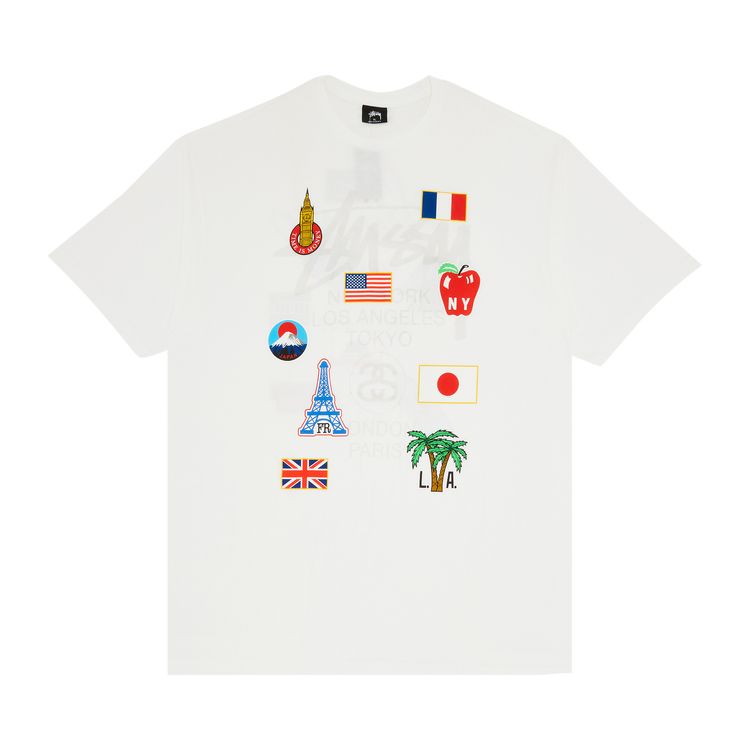 Buy Stussy World Tour Flags Tee 'White' - 1903693 WHIT | GOAT