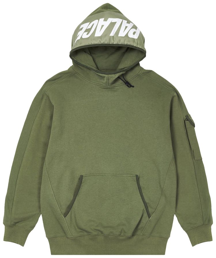 Buy Palace Giant Woven Label Hood 'Olive' - P22CS073 | GOAT