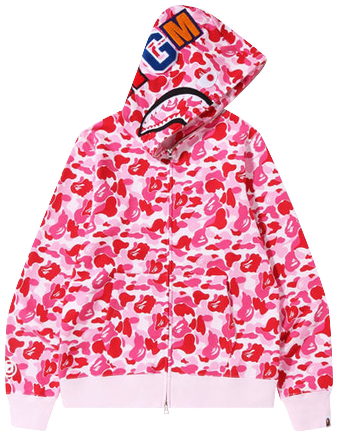 Buy BAPE ABC Camo Shark Full Zip Hoodie 'Pink' - 1I20 115 002 PINK | GOAT