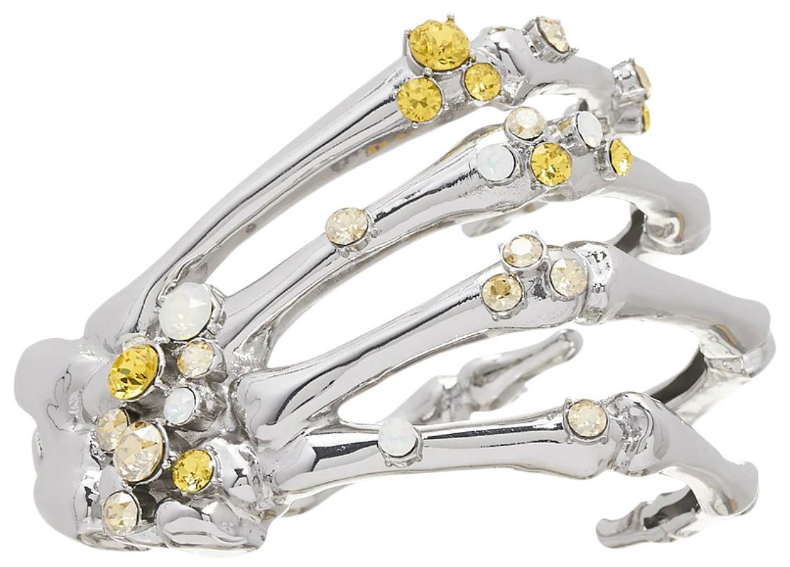 Buy Raf Simons Skeleton Bracelet With Cluttered Strass 'Yellow/Gold ...