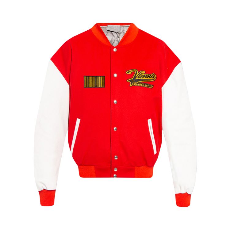 Buy VTMNTS College Jacket 'Red/White' - VL12JA620R RED | GOAT