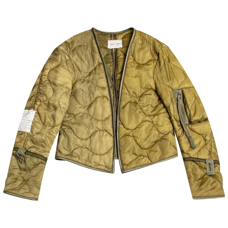 Buy Greg Lauren Puffy Cropped Gl1 Liner Jacket 'Army' - DM035 ARMY | GOAT