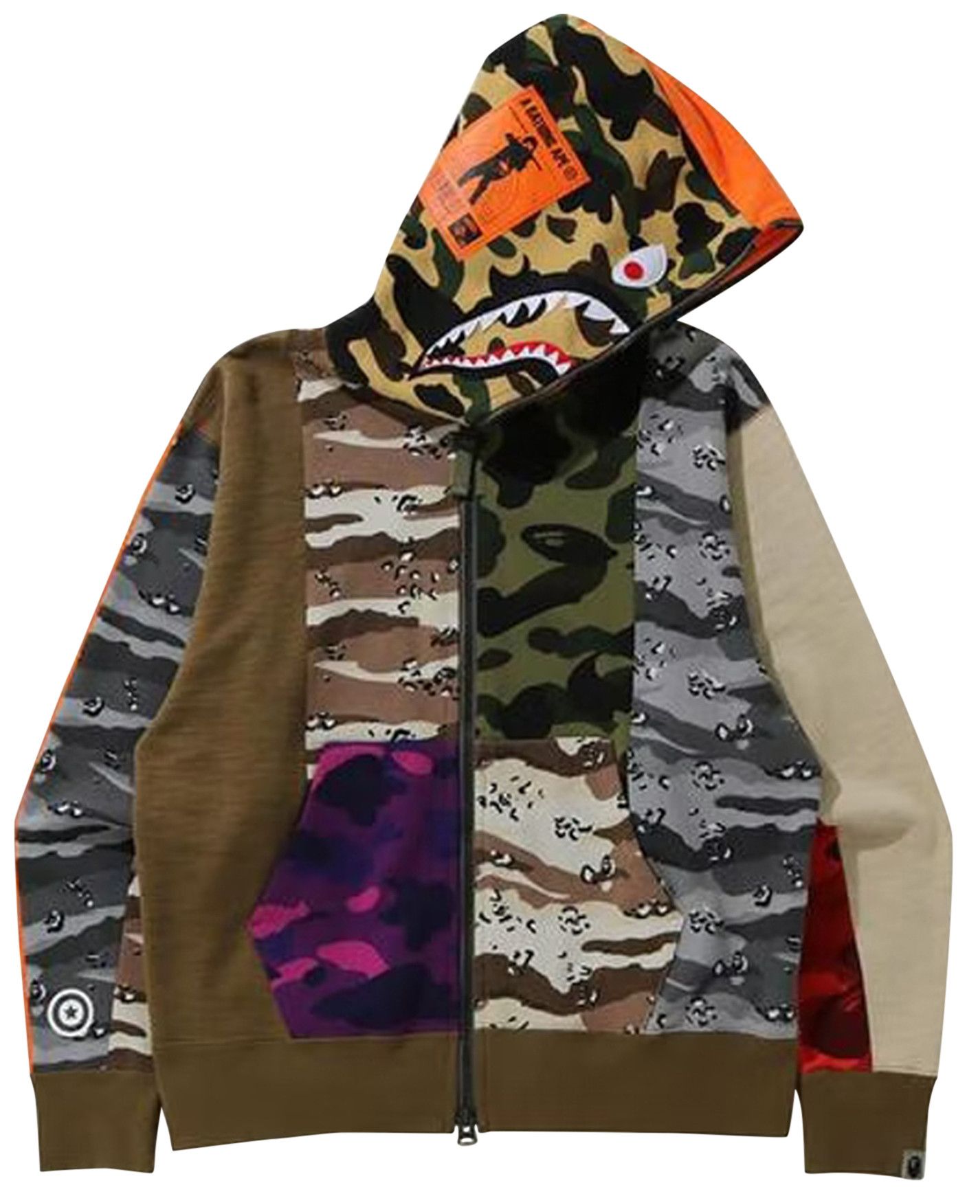 Buy BAPE Crazy Camo Mad Shark Relaxed Full Zip Hoodie 'Multi' - 1H30 ...