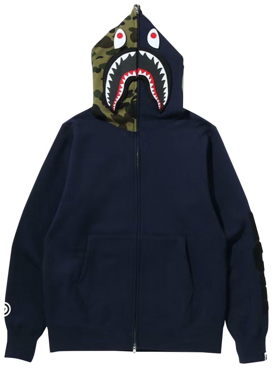 Buy BAPE Detatchable Shark Full Zip Hoodie 'Navy' - 1H80 115 013 NAVY ...