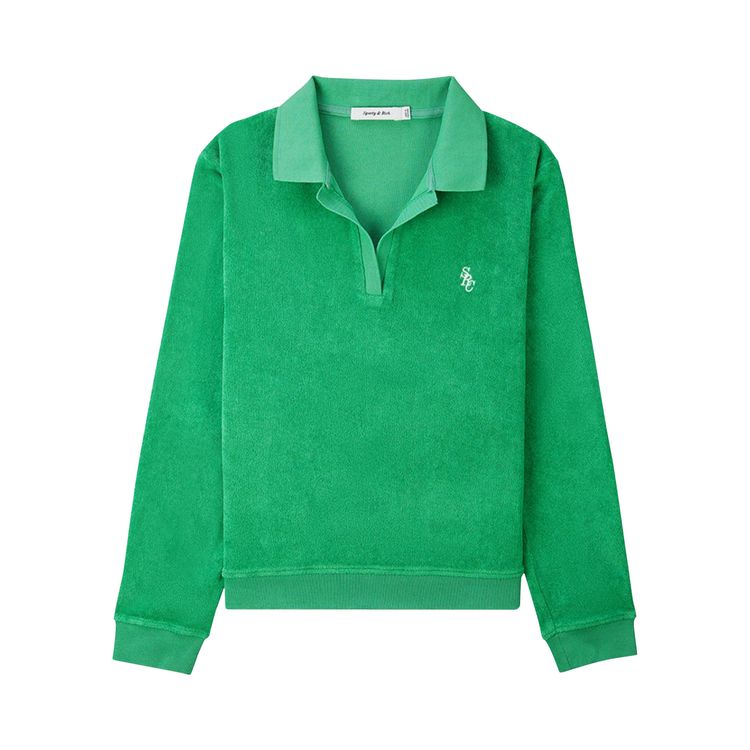 Buy Sporty & Rich Amanda Long-Sleeve Polo 'Kelly Green' - 0690 ...