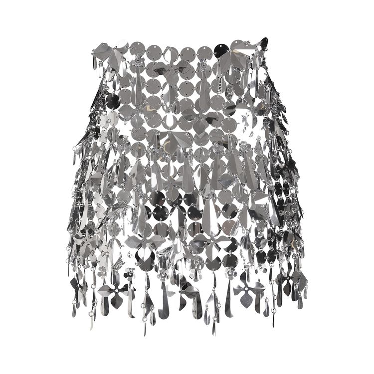Buy Paco Rabanne Jupe Mini Skirt 'Silver' - 22FIJU300PS0202 P040 | GOAT