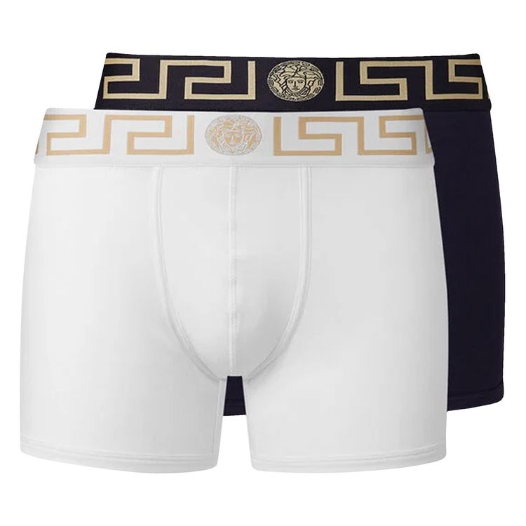 Buy Versace Greca Border Long Trunks 2-Pack 'White/Blue' - AU10192 ...
