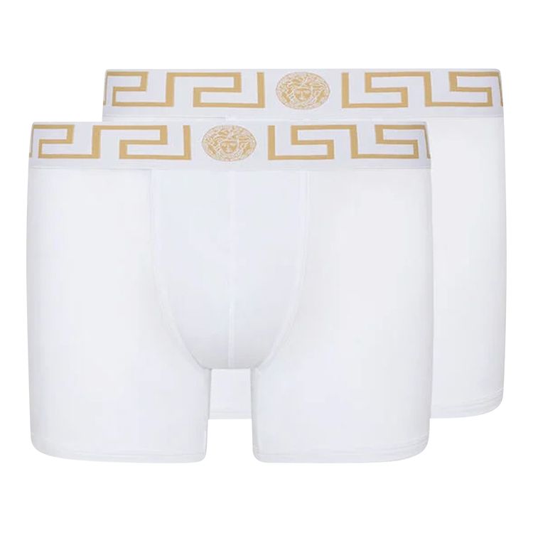 Buy Versace Greca Border Long Trunks 2-Pack 'White/Gold' - AU10192 ...