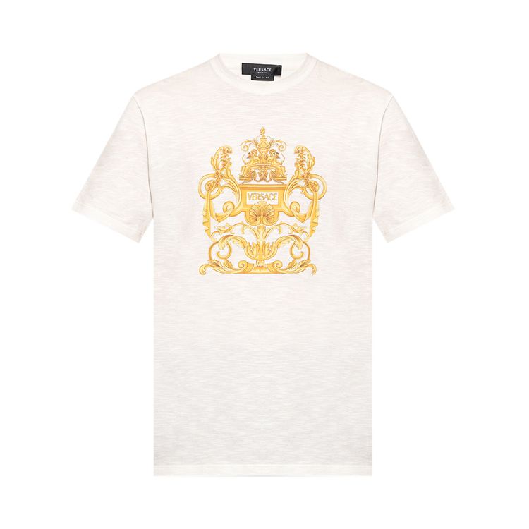 Buy Versace Crewneck Baroque Tee 'Cream' - 1006430 1A04137 1W010 | GOAT